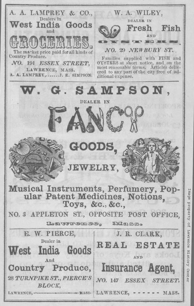 Advertisement for Businesses, Lawrence 1860 – Using Essex History